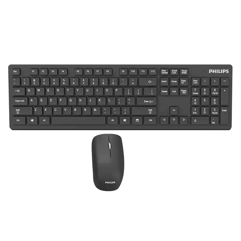 Combo de Teclado y Mouse Inalámbrico Philips C602, Negro